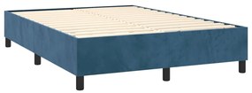 Box spring postel s matrací tmavě modrá 140x200 cm samet,  3144685