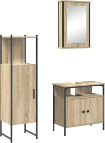 Sada koupelnového nábytku 3 ks Hnědá 33 x 33 x 120,5 cm 3345148