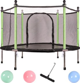 Creative Corner Trampolína pro domácí zahradu pro děti míčová síť 140cm 55inch zelená