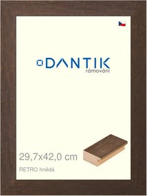 DANTIK rámeček 29,7x42 | RETRO hnědá (Plexi Čiré)