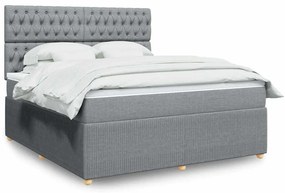 Box spring postel s matrací světle šedá 180 x 200 cm textil 3292142