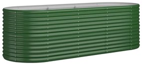 vidaXL Vyvýšený záhon práškově lakovaná ocel 224x80x68 cm zelený