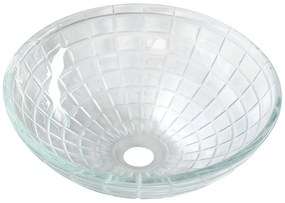 Sapho, TOSEMI skleněné gravírované umyvadlo, průměr 42 cm, čirá, TY153