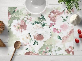 Biante Dekorační prostírání na stůl PM-018 Malované květy na zeleném 35x45 cm