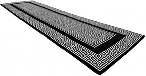 Dywany Łuszczów, Běhoun Gloss 6776 85 greek black/ivory, 80x200, černobílá, ložnice