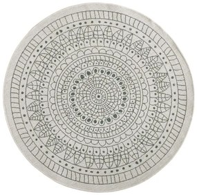 NORTHRUGS - Hanse Home koberce Kusový koberec Twin-Wendeteppiche 103103 creme grün kruh – na ven i na doma - 200x200 (průměr) kruh cm
