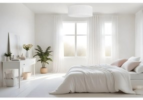 Stropní svítidlo Gaja, 1x bílé textilní stínítko, (bílé plexisklo), (fi 50cm)