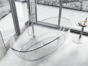 Mexen Pure čirá volně stojící vana transparentní 170 x 80 cm, zátka chrom - 58071708008
