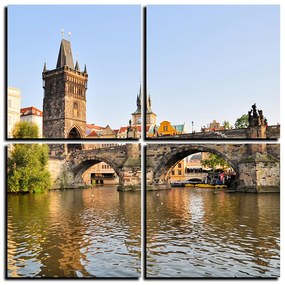 Obraz na plátně - Karlův most v Praze - čtverec 3259E (60x60 cm)