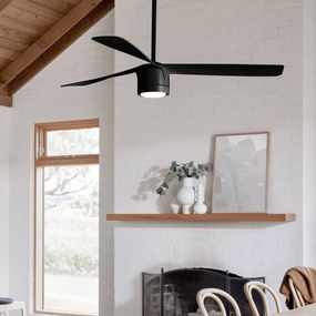 Stropní ventilátor Beacon se světlem Peregrine black silent