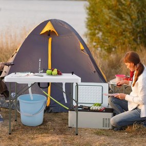 Costway Fish Cleaning Table Skládací stůl na filetování, bílý