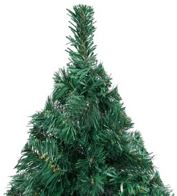 vidaXL Umělý vánoční stromek s LED a sadou koulí zelený 180 cm PVC