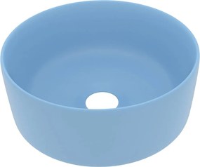Luxusní umyvadlo kulaté matné světle modré 40 x 15 cm keramické 147011