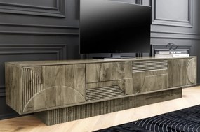 Invicta Mangový TV stolek ART DECO šedá 200 cm 46804