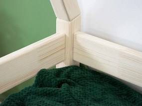 Benlemi Dětská dřevěná postel NAKANA ve tvaru teepee s bočnicí Zvolte barvu: Transparentní vosková lazura matná, Zvolte rozměr: 90x160 cm