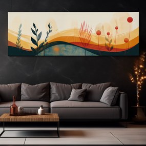 Obraz na plátně - Květinové vlnky FeelHappy.cz Velikost obrazu: 210 x 70 cm