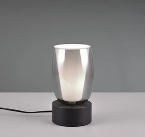 Stolní lampa se skleněným stínidlem v černo-stříbrné barvě (výška 24 cm) Barret – Trio Select