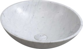 Sapho Blok - Umyvadlová mísa, průměr 42 cm, bez přepadu, carrara 2401-42
