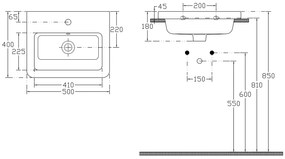 Sapho Sapho, Koupelnový set ELLA 50, 1x zásuvka, bílá, KSET-071