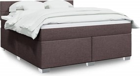 Box spring postel s matrací tmavě hnědá 180x200 cm textil 3285970