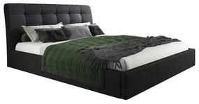 Čalouněná postel ADLO rozměr 140x200 cm Černá eko-kůže