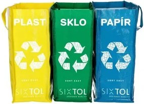 SIXTOL SORT EASY 3 SLIM 3 x 22 l / Tašky na tříděný odpad / 18x30x40 c