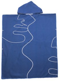 Pončo VLNITÁ LINIE NAVY modré 80 x 145 cm Rozměr: 80 x 145 cm