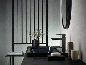 Hansgrohe Metropol, umyvadlová baterie 110 s výpustí Push-Open, černá matná, 32507670