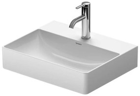 Duravit DuraSquare - Nábytkové umyvadlo Compact, 50x40 cm, 1 otvor pro baterii, DuraCeram, s WonderGliss, bílá 23565000411