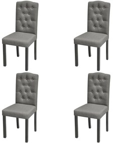 Jídelní židle 4 ks šedé textil,  242224 HangarStore.cz