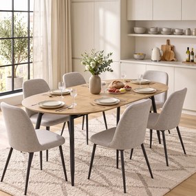 HOMCOM jídelní stůl Roztažný jídelní stůl o rozměrech 120–160 x 80 cm pro 4–6 osob s venkovským stylem kuchyně, jídelny a dubu