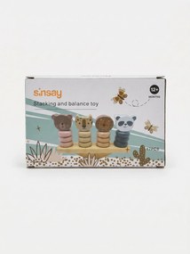 Sinsay - Dřevěná hračka - balanční skládačka se zvířátky - vícebarevná