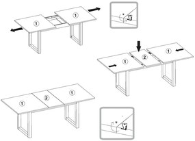 Rozkládací jídelní stůl Seattle 150x90 cm, dub artisan/antracit