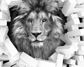 3D obraz lev Velikost (šířka x výška): 90x60 cm