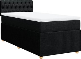Box spring postel s matrací černá 90x200 cm textil 3287348