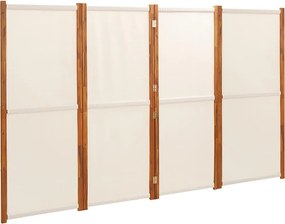 4dílný paraván krémově bílý 280 x 180 cm 319184