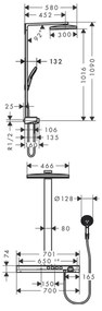 Hansgrohe Rainmaker Select, Showerpipe 460 3jet EcoSmart 9 l/min s termostatem, bílá/chromová, HAN-27029400