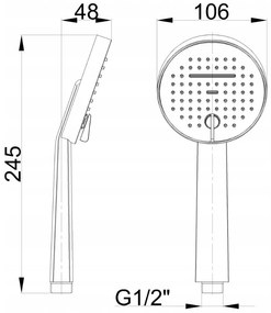 Invena Gabro, 1-bodová ruční sprchová souprava, 2-funkce, chromová, INV-AU-3P-M01-V