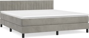 Box spring postel s matrací světle šedá 160x200 cm samet 3141431