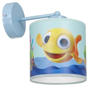 Dětské nástěnné svítidlo Fish, 1x plastové stínítko se vzorem, bl
