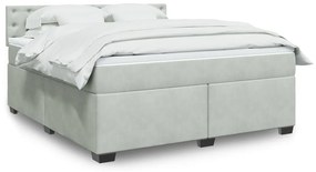 Box spring postel s matrací světle šedá 180x200 cm samet 3288690