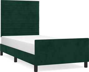 Rám postele bez matrace tmavě zelená 80 x 200 cm samet 3125785