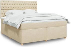 Box spring postel s matrací krémová 180x200 cm textil 3293671
