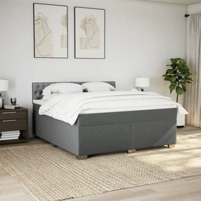 Box spring postel s matrací tmavě šedá 180x200 cm textil 3285975