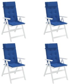 Podušky na židli vysoké opěradlo 4 ks královsky modré oxford - Default Title