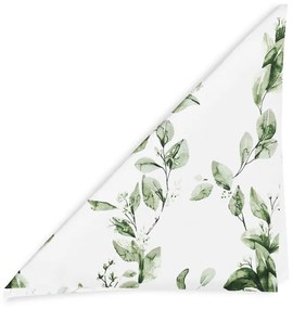 Biante Bavlněný šátek Sandra SA-422 Zelené listy na bílém 100 x 100 cm
