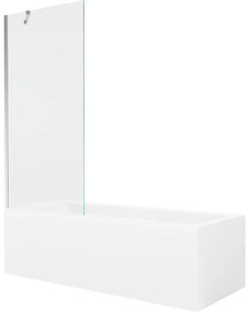 Mexen Cubik obdélníková vana 170 x 70 cm s pláštěm 1-křídlovou zástěnou 80 cm, Průhledné, Chromovaná - 550317070X9508000001