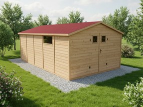 nejzahradnidomek.cz - Dřevěný domek BRUNNERA - Premium, barva natur, (3,95 × 6,45 m), S_BRUNNERA2