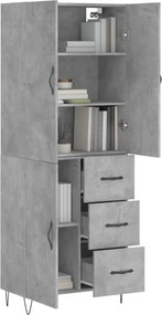 Skříň highboard betonově šedá 69,5x34x180 cm kompozitní dřevo 3198093