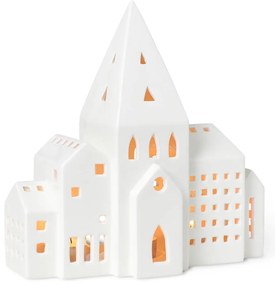 Bílý keramický svícen Kähler Design Urbania Lighthouse City